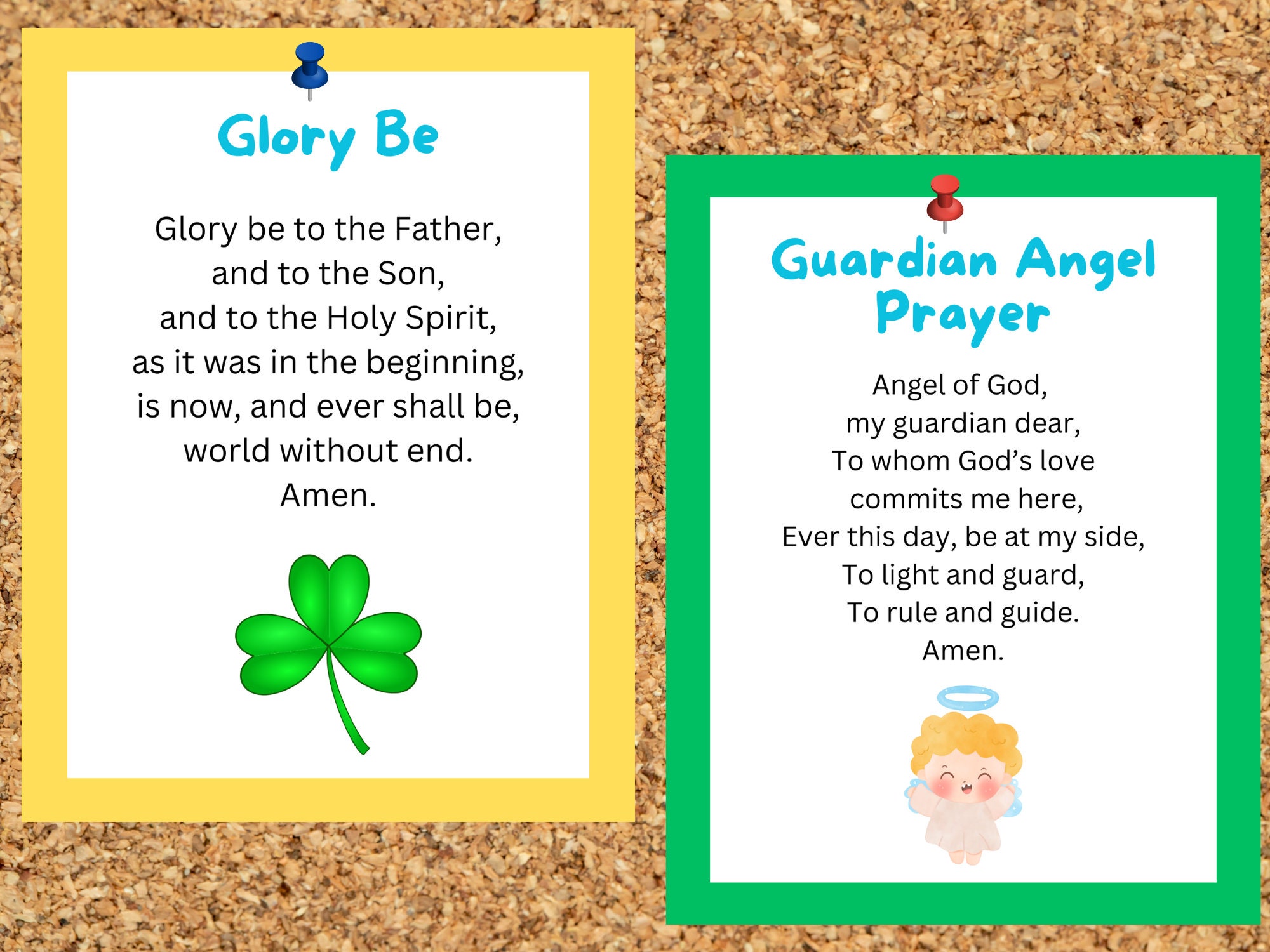Catholic Prayer Card and Poster Pack, Small Colourful Prayer Cards for ...