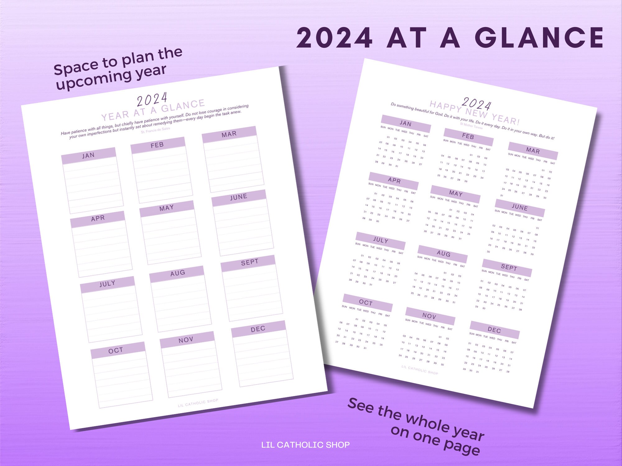 Downloadable Catholic Monthly Calendar 2023 2024 Hourly Day Sheet ...