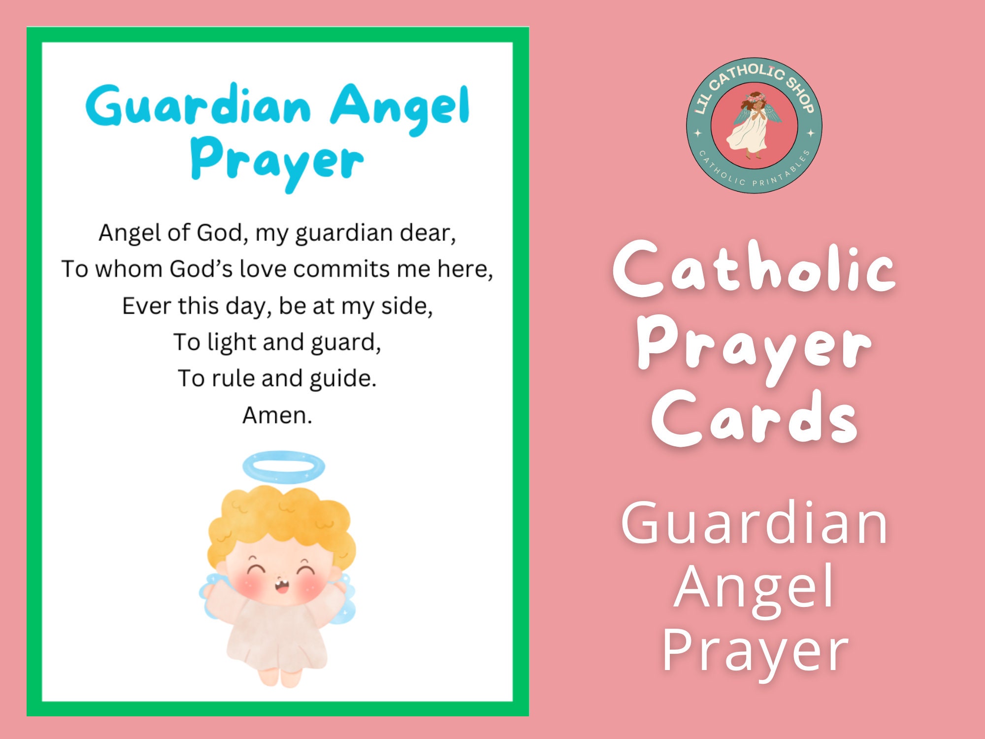 Catholic Prayer Card and Poster Pack, Small Colourful Prayer Cards for ...