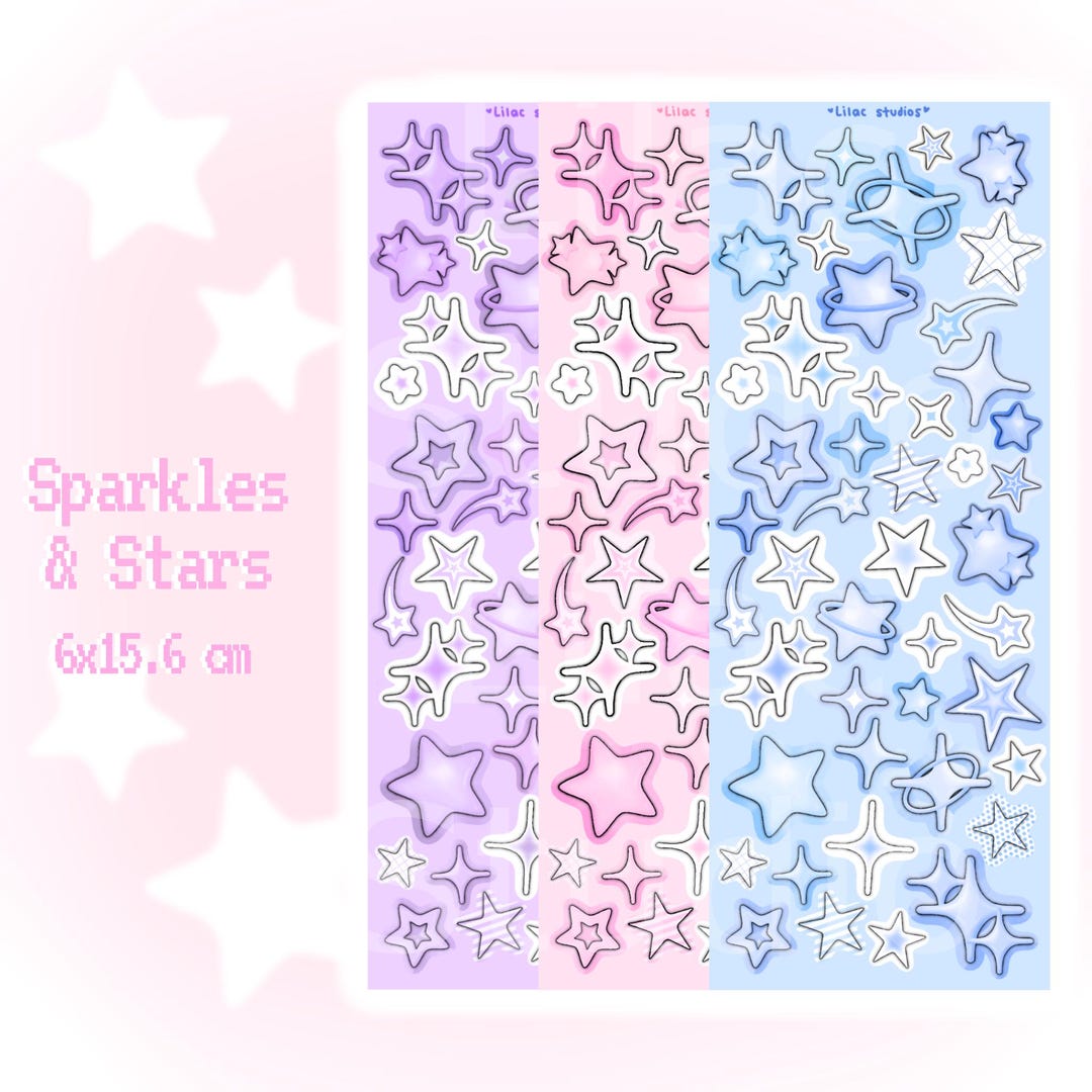 Stars and Sparkles Stickers, Deco Stickers, Journalling Stickers, Kpop ...