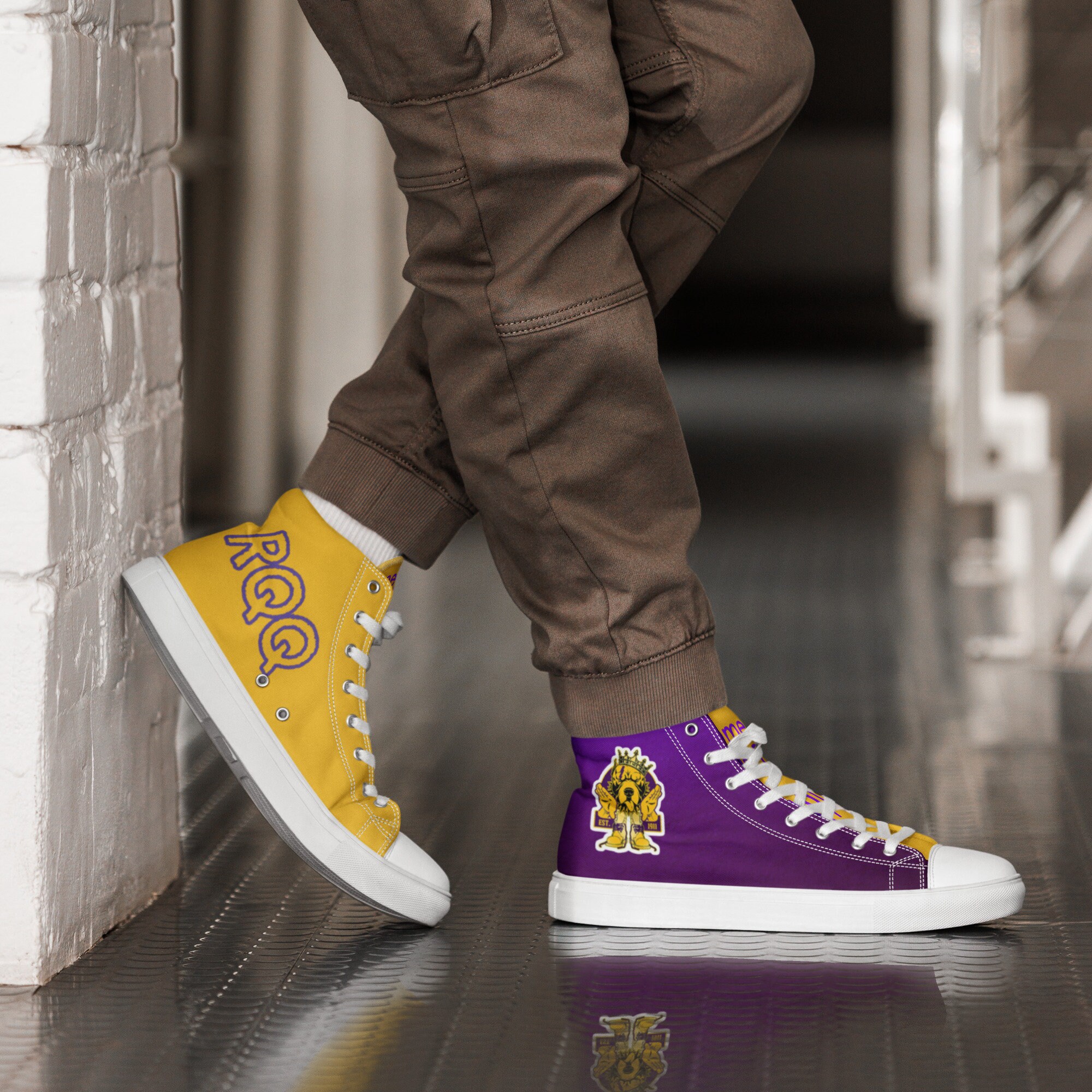 Omega Psi Phi Mens High Top Canvas Shoes - Etsy