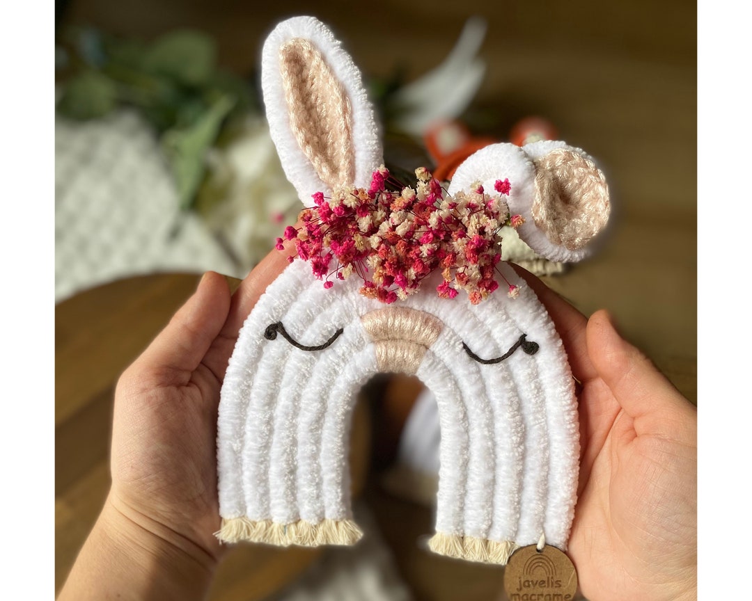 Animal Macrame Wall Decor, Easter Feast Gift, Macrame Rabbit, Easter ...