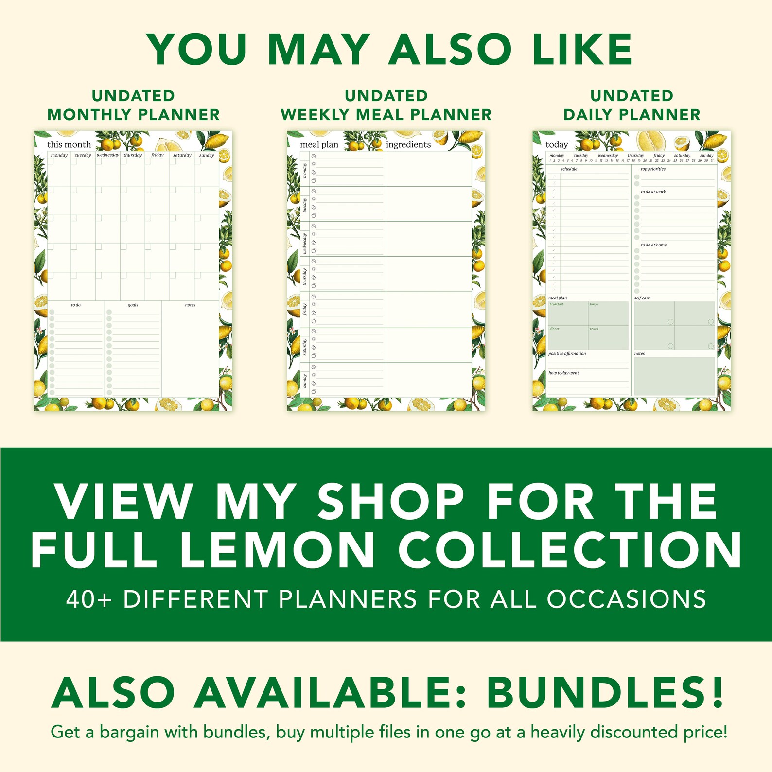 Instant Download Undated Weekly Planner With Habit Tracker Digital ...