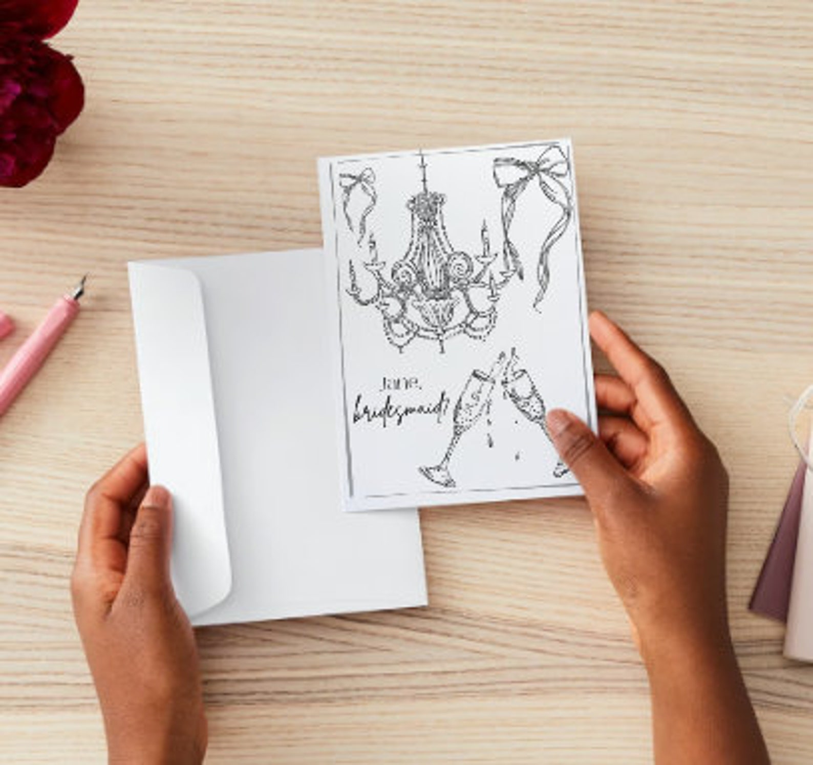 Bridesmaid Proposal Card, Black and White, Digital Download, Girly ...