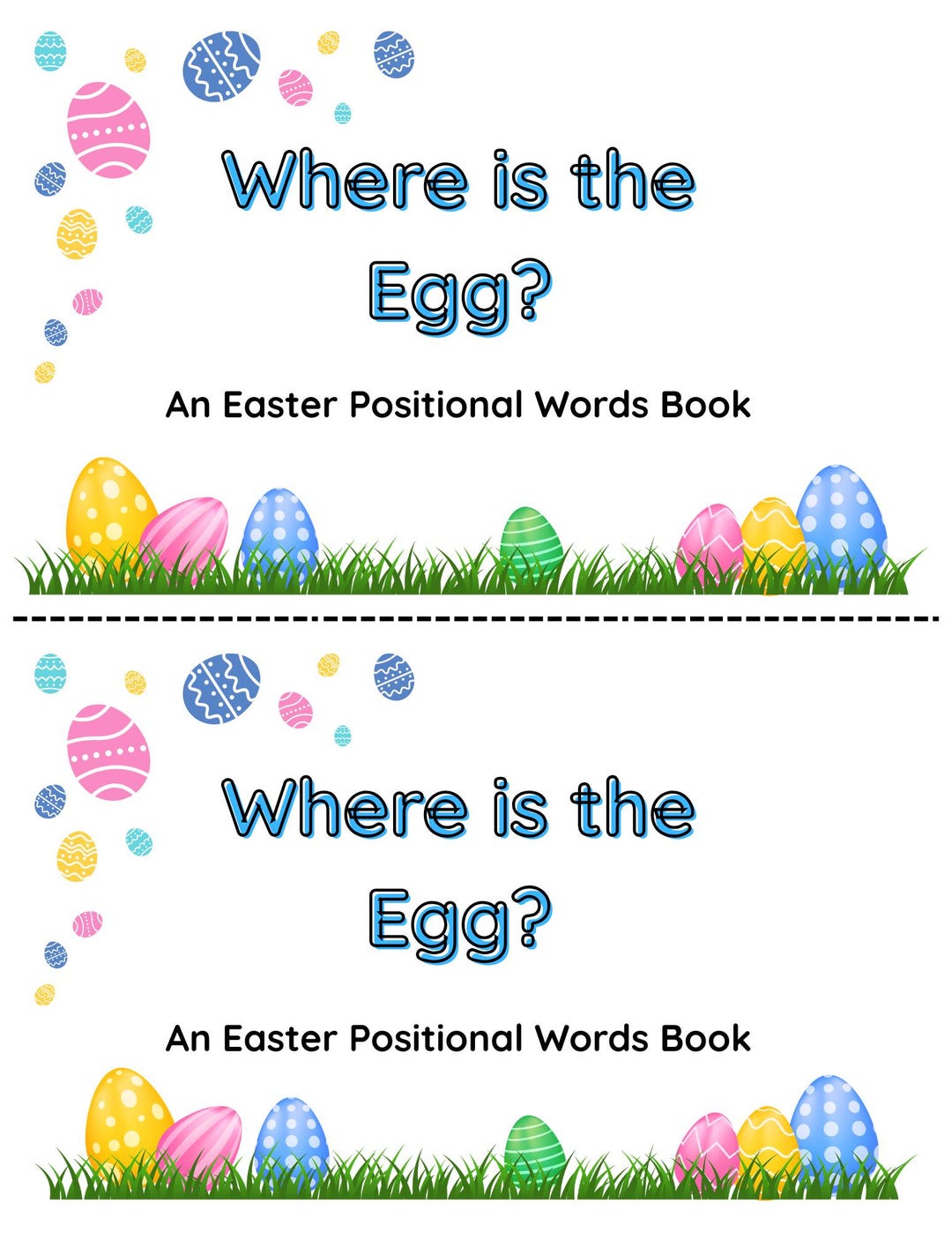 Easter Positional Words Book | Where is the Easter Egg? | Pre-k Spatial ...