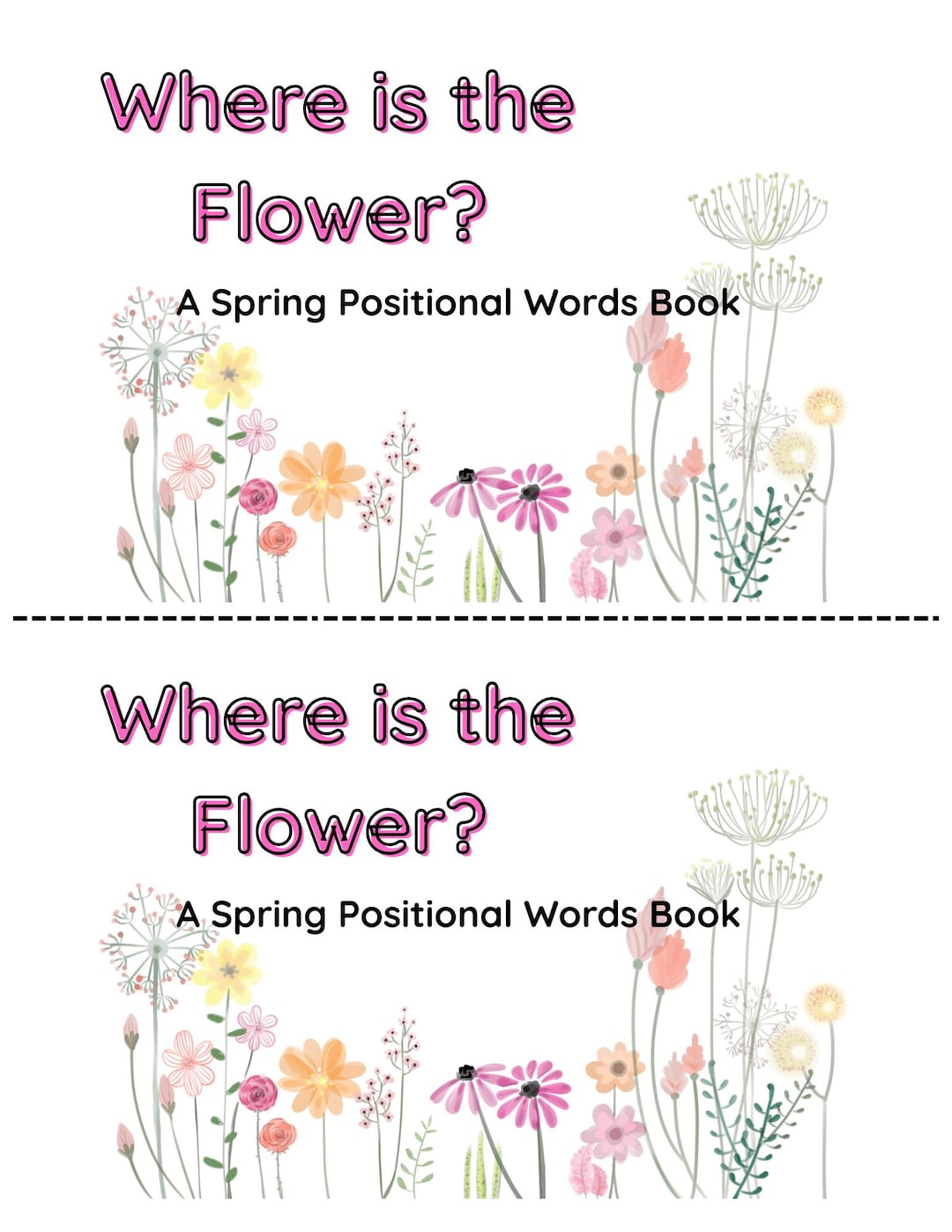 Spring Positional Words Book | Where is the Flower? | Pre-k Spatial ...