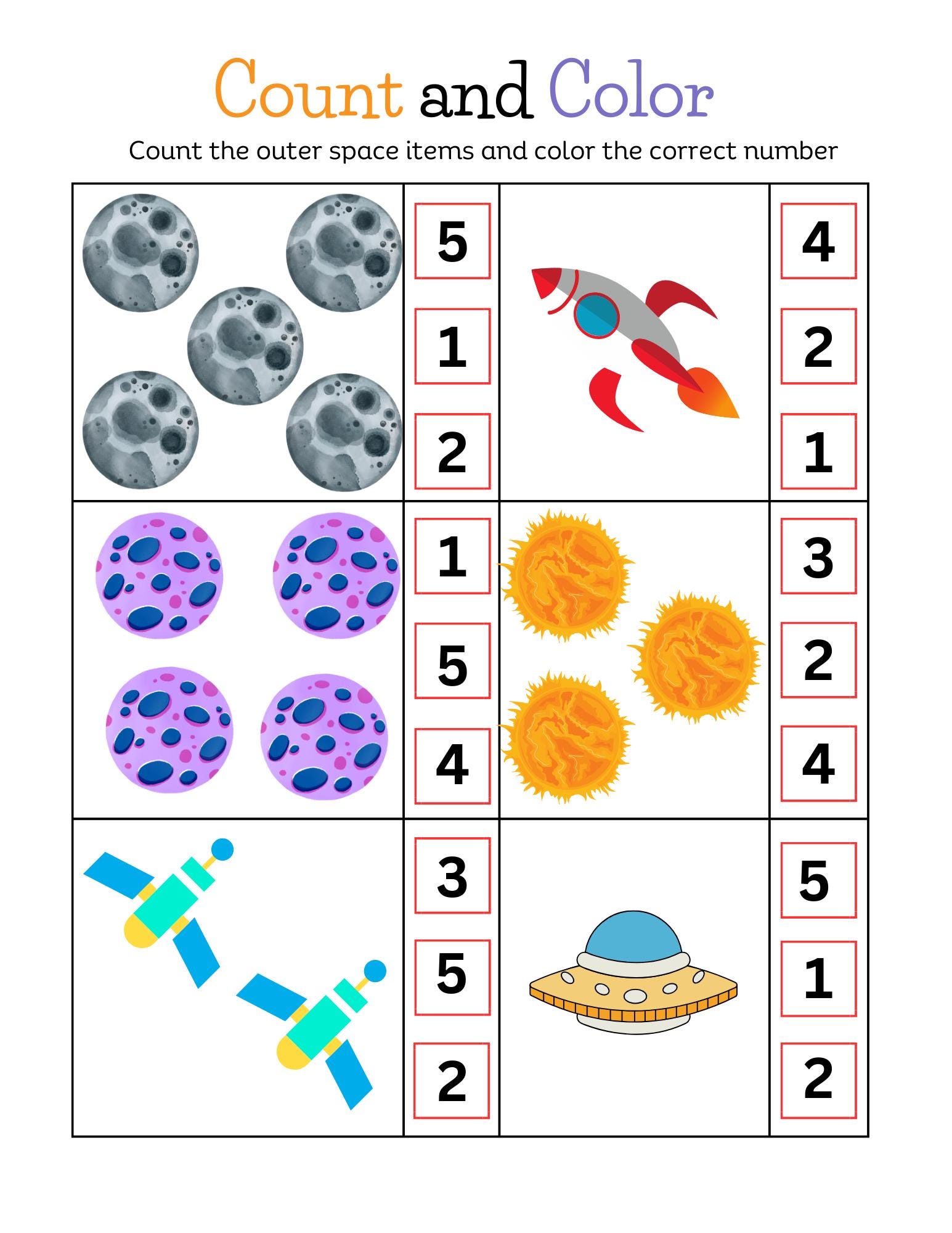 Preschool Outer Space Unit - Digital Download - Etsy