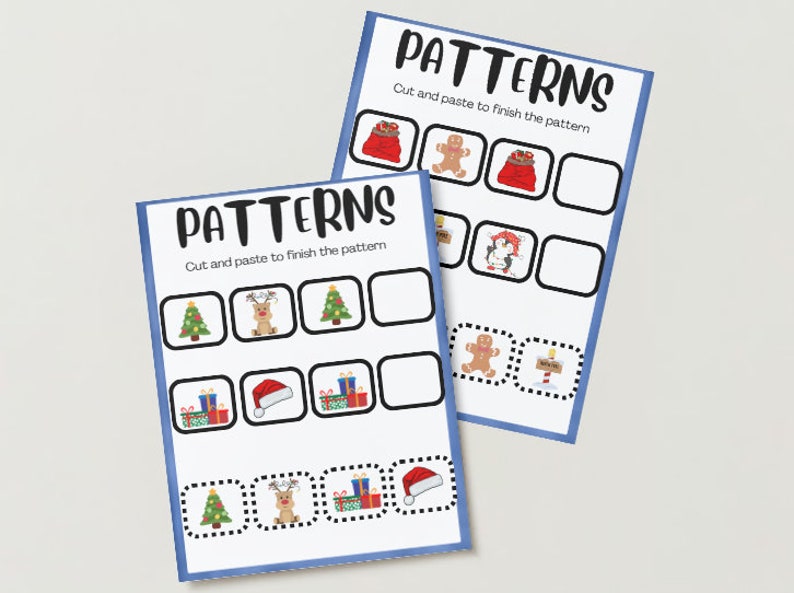 Christmas Patterns Worksheet - Etsy