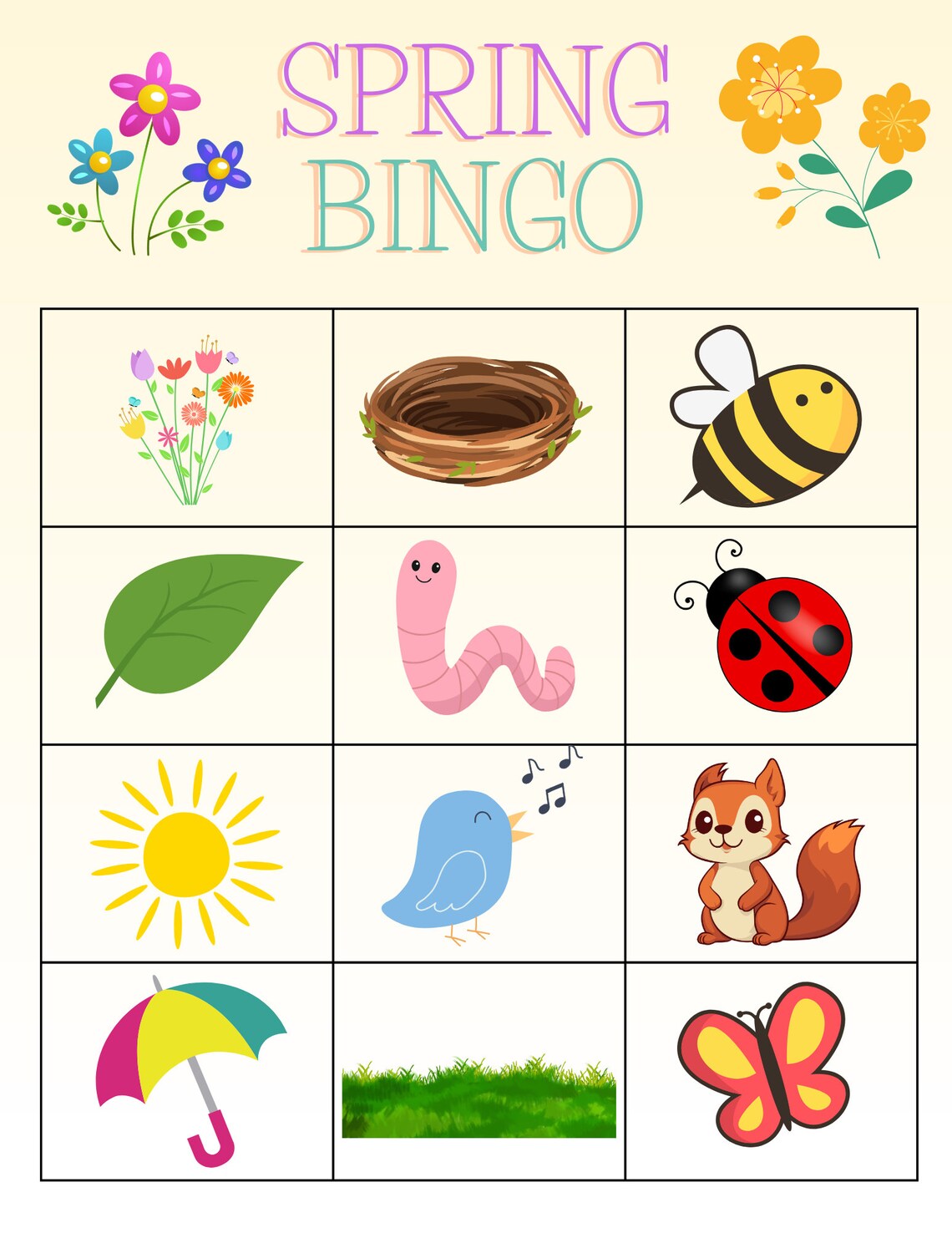 Spring BINGO - Etsy