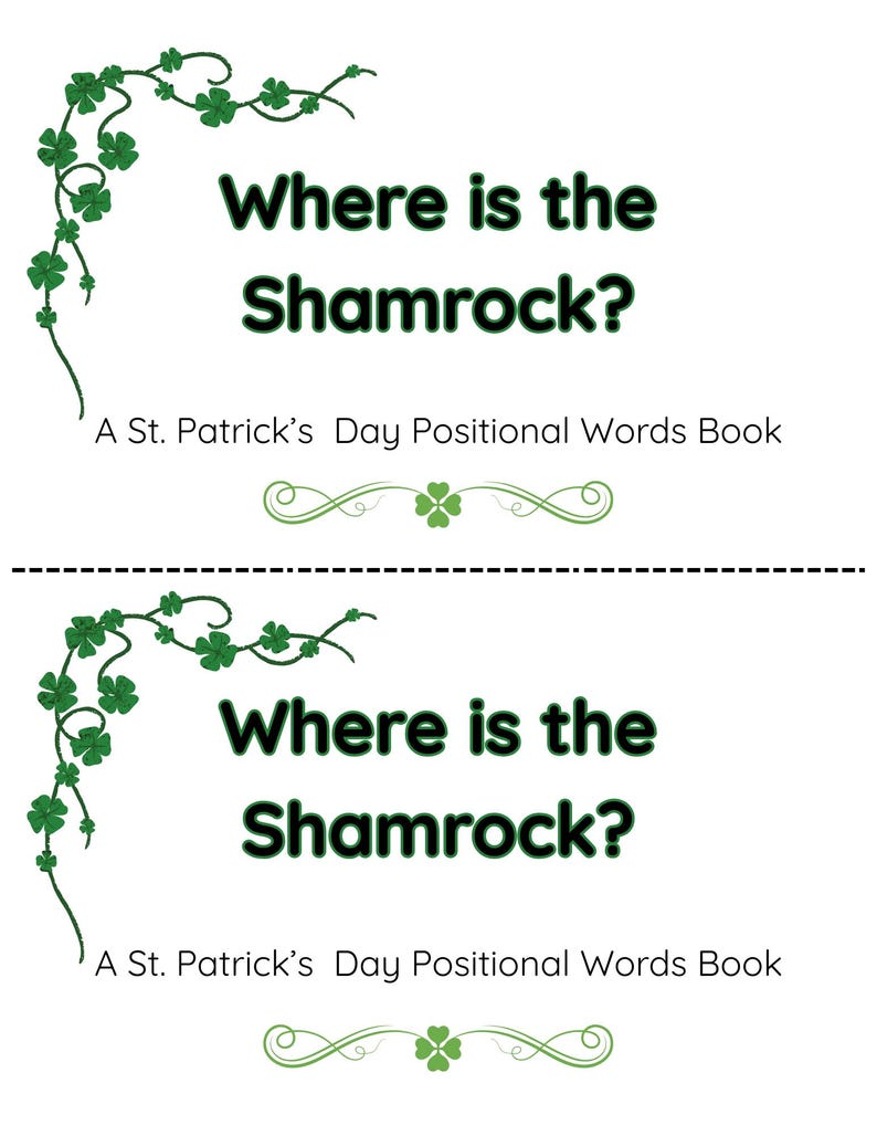 St. Patrick’s Day Positional Words Book | Pre-k Spatial Concepts ...