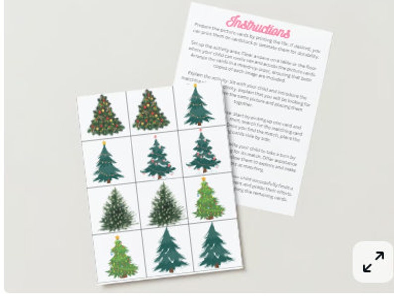 Matching Game - Christmas Trees - Etsy