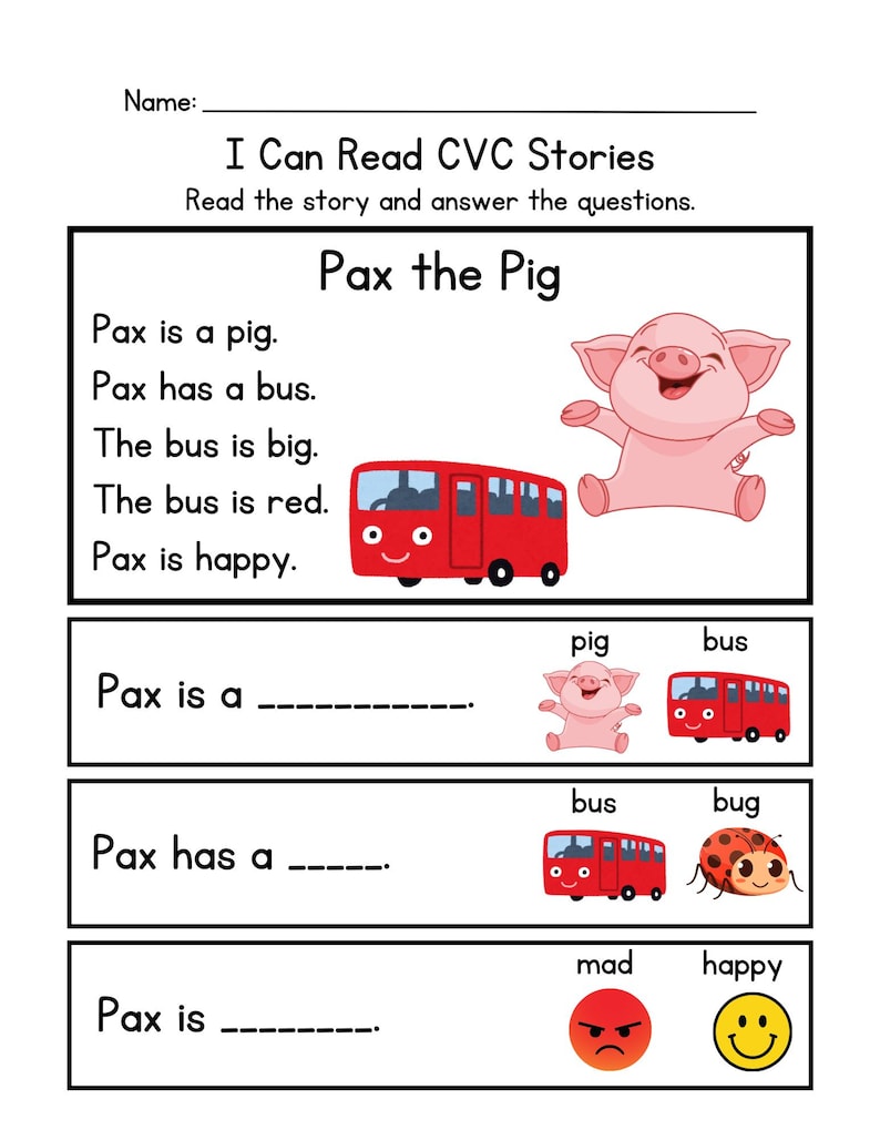 I Can Read! CVC Stories Workbook: 40 Short and Simple Stories to Build ...