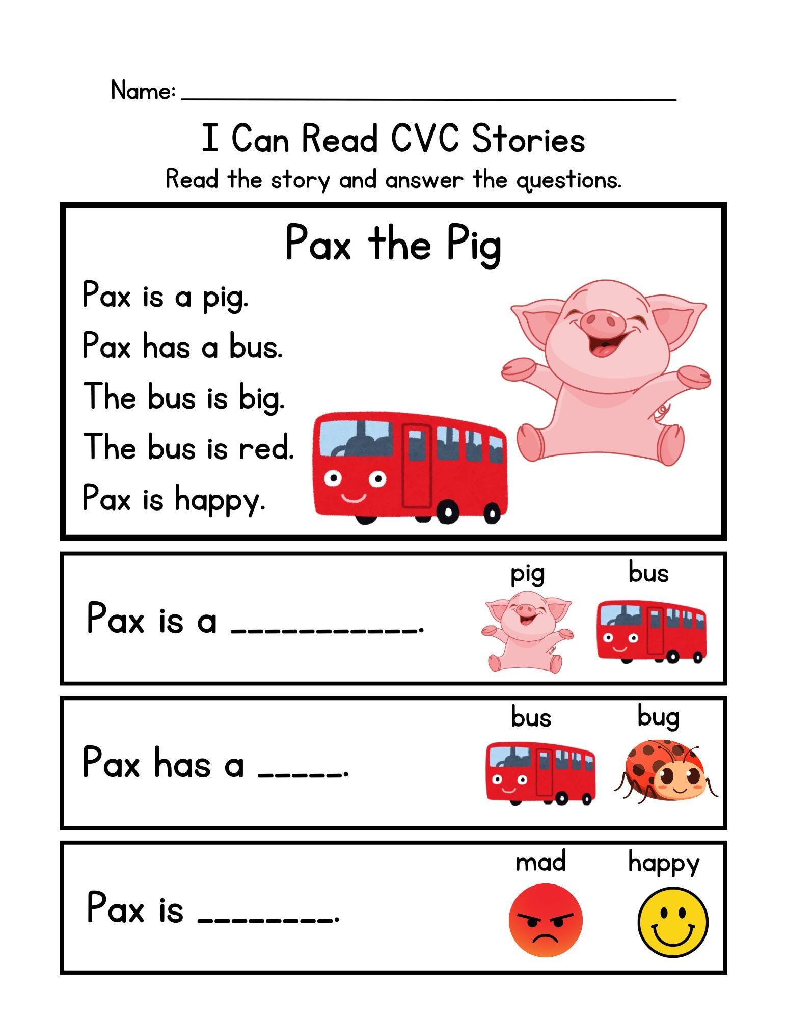 I Can Read! CVC Stories Workbook: 40 Short and Simple Stories to Build ...