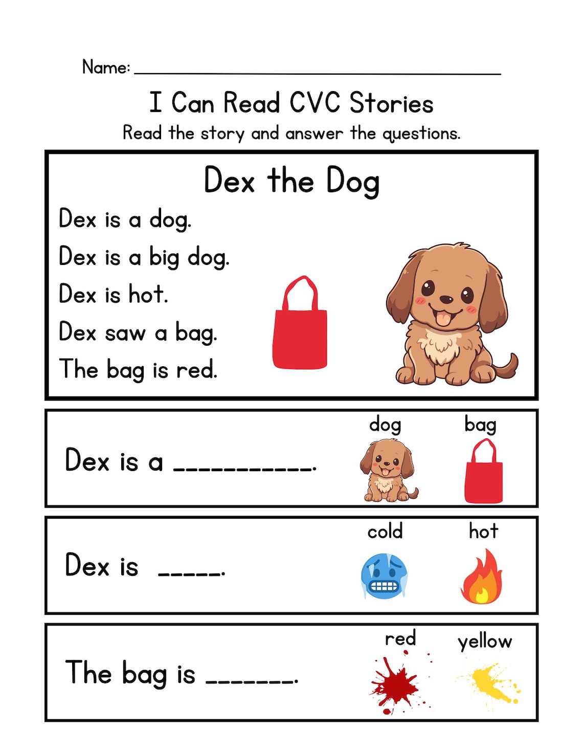 CVC Stories - Homeschool - Etsy