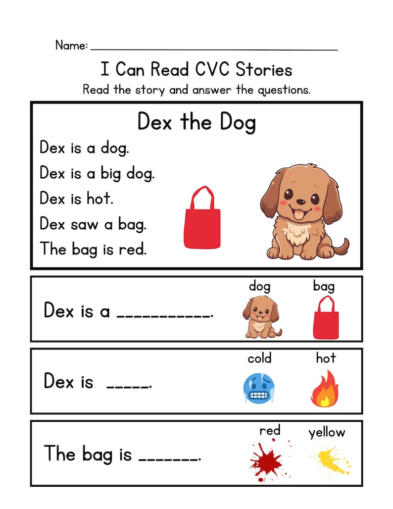 CVC Stories - Homeschool - Etsy