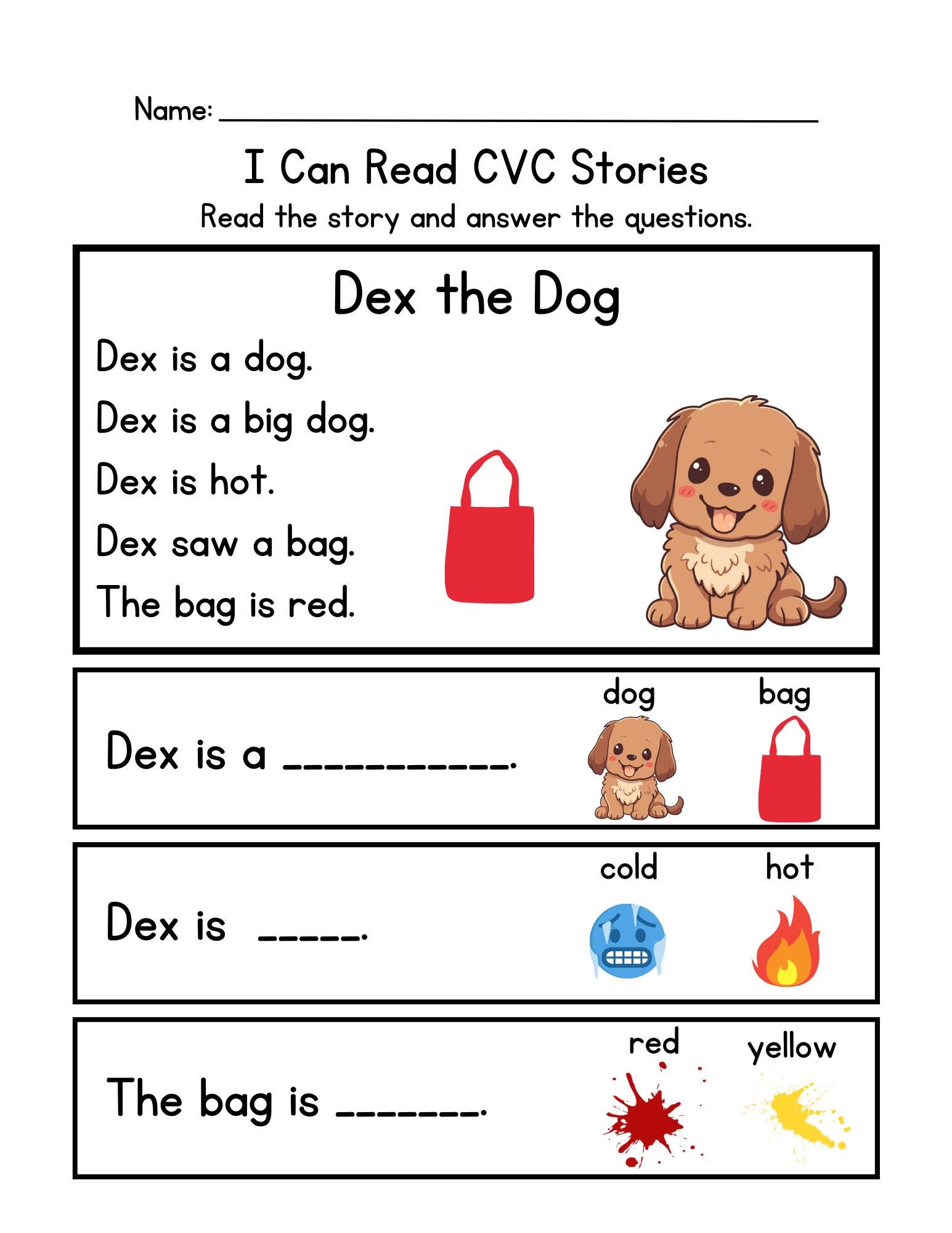 CVC Stories - Homeschool - Etsy