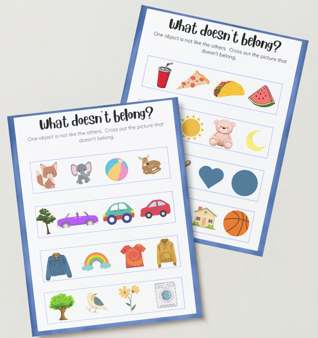 What Doesn't Belong Worksheets - 10 Pages - Etsy