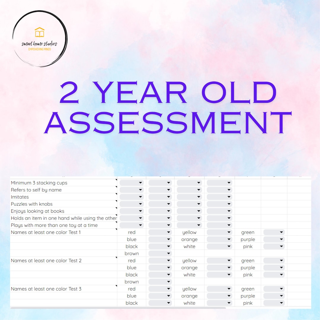2 Year Old - Academic Assessment - Etsy