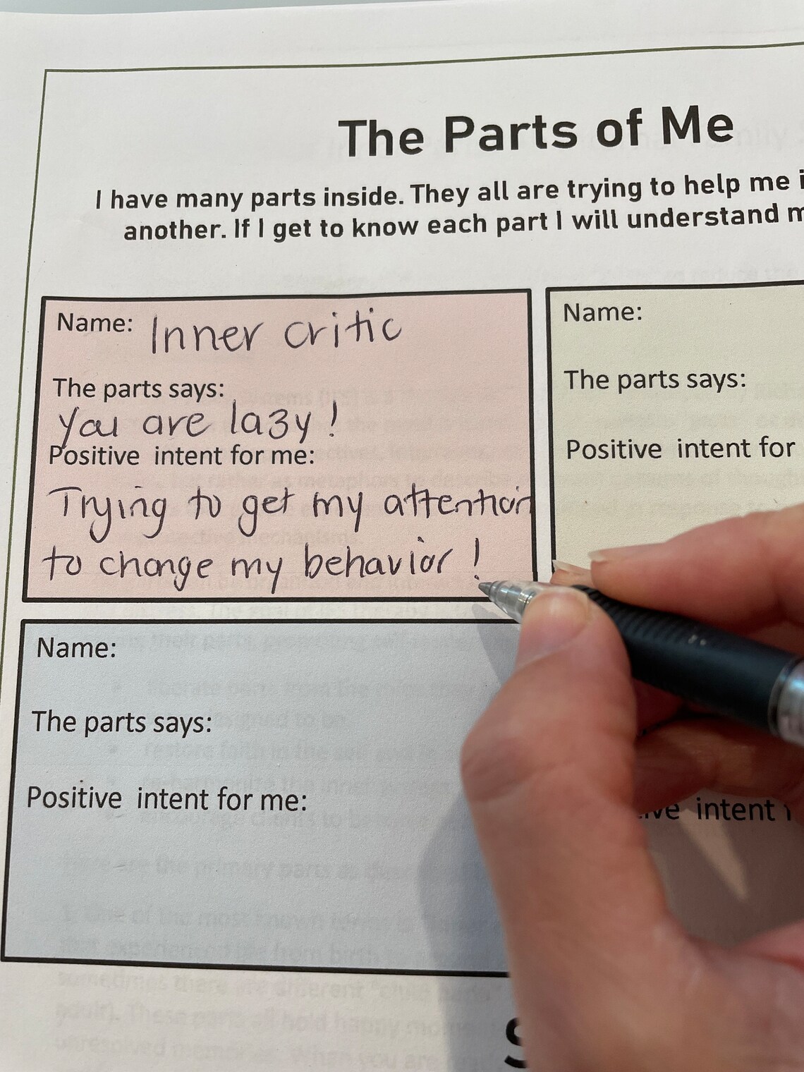 IFS Therapy Worksheets for Clients. the 3 Worksheets Cover Strategies ...