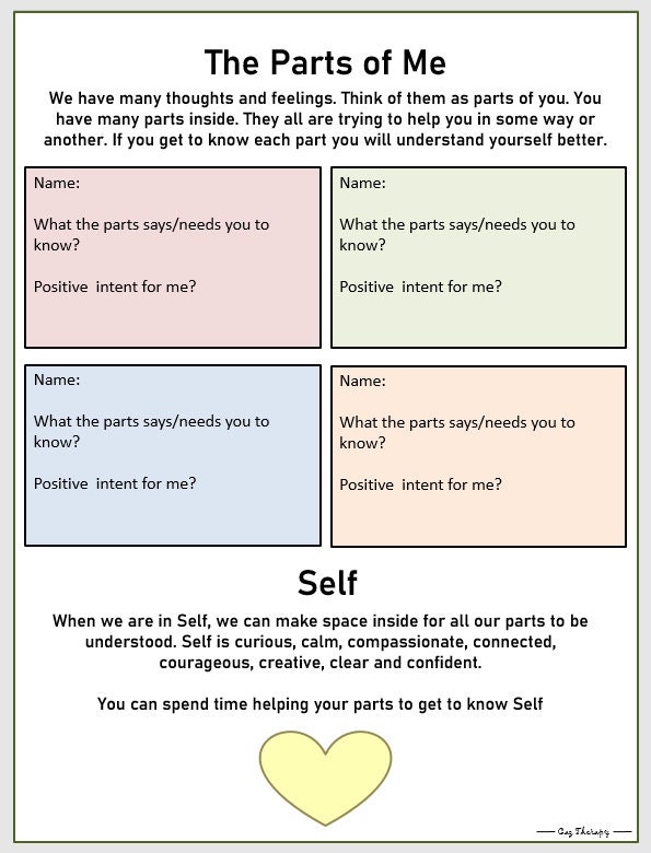IFS Therapy Worksheets to Share With Clients - Etsy