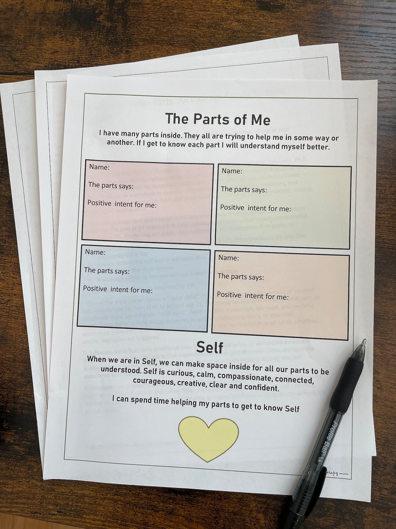 IFS Therapy Worksheets for Clients. the 3 Worksheets Cover Strategies ...