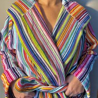 Rainbow Bubble Bathrobe, Hand Woven Robe, Cotton Bathrobe, Colorfuly ...