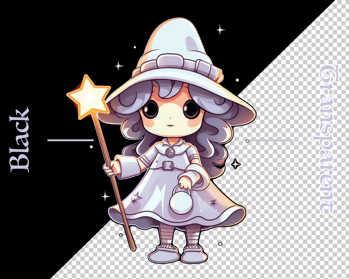 Magical Girl PNG Bundle, Magic School Clipart, Wizard School Girl Clip ...