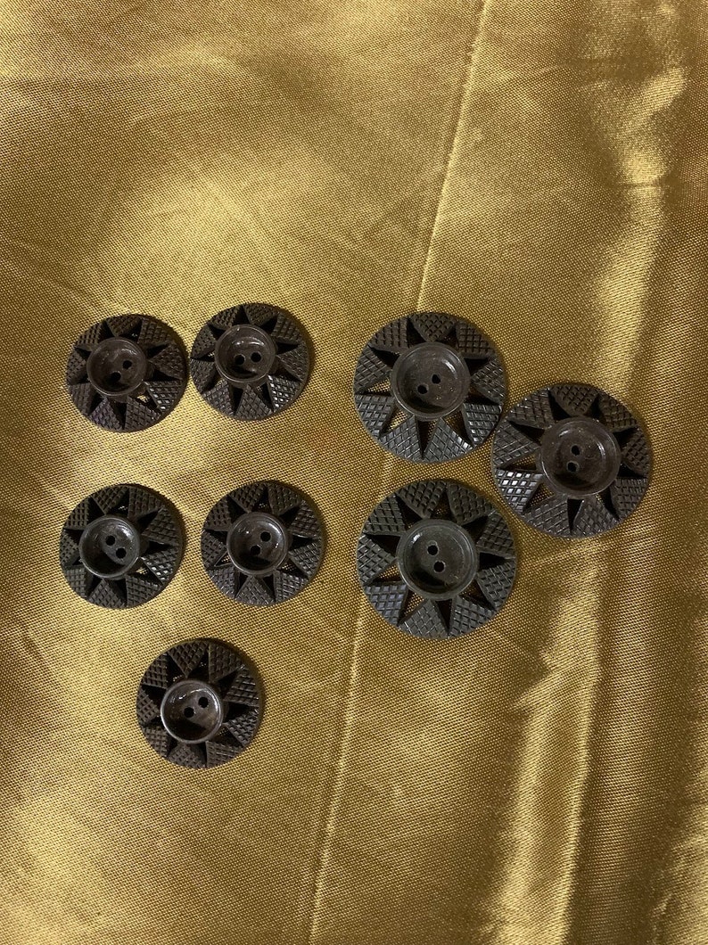 Vintage 9-pointed Star Dark Brown Plastic Buttons - Etsy
