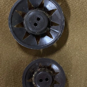 Vintage 9-pointed Star Dark Brown Plastic Buttons - Etsy