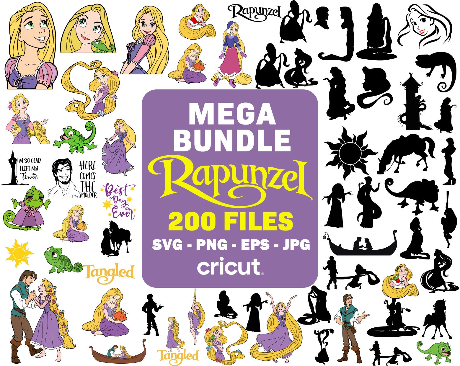 Rapunzel Svg Bundle Tangled Svg for Cricut High Quality - Etsy