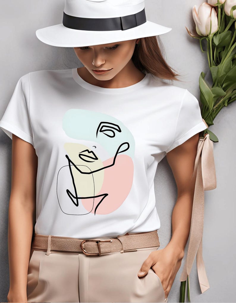 Minimal Line Art Face T-shirt – Elegant Simplicity - Etsy