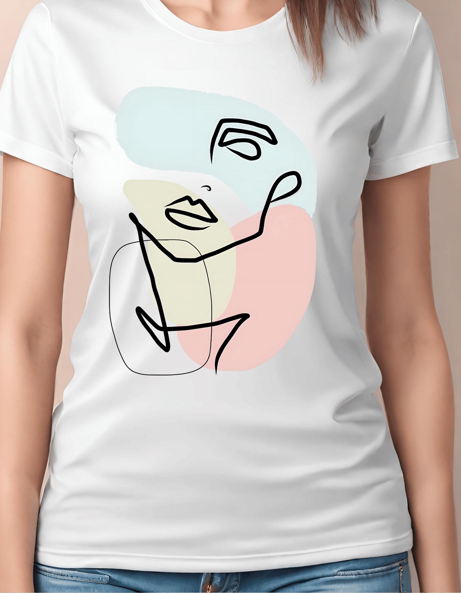 Minimal Line Art Face T-shirt – Elegant Simplicity - Etsy