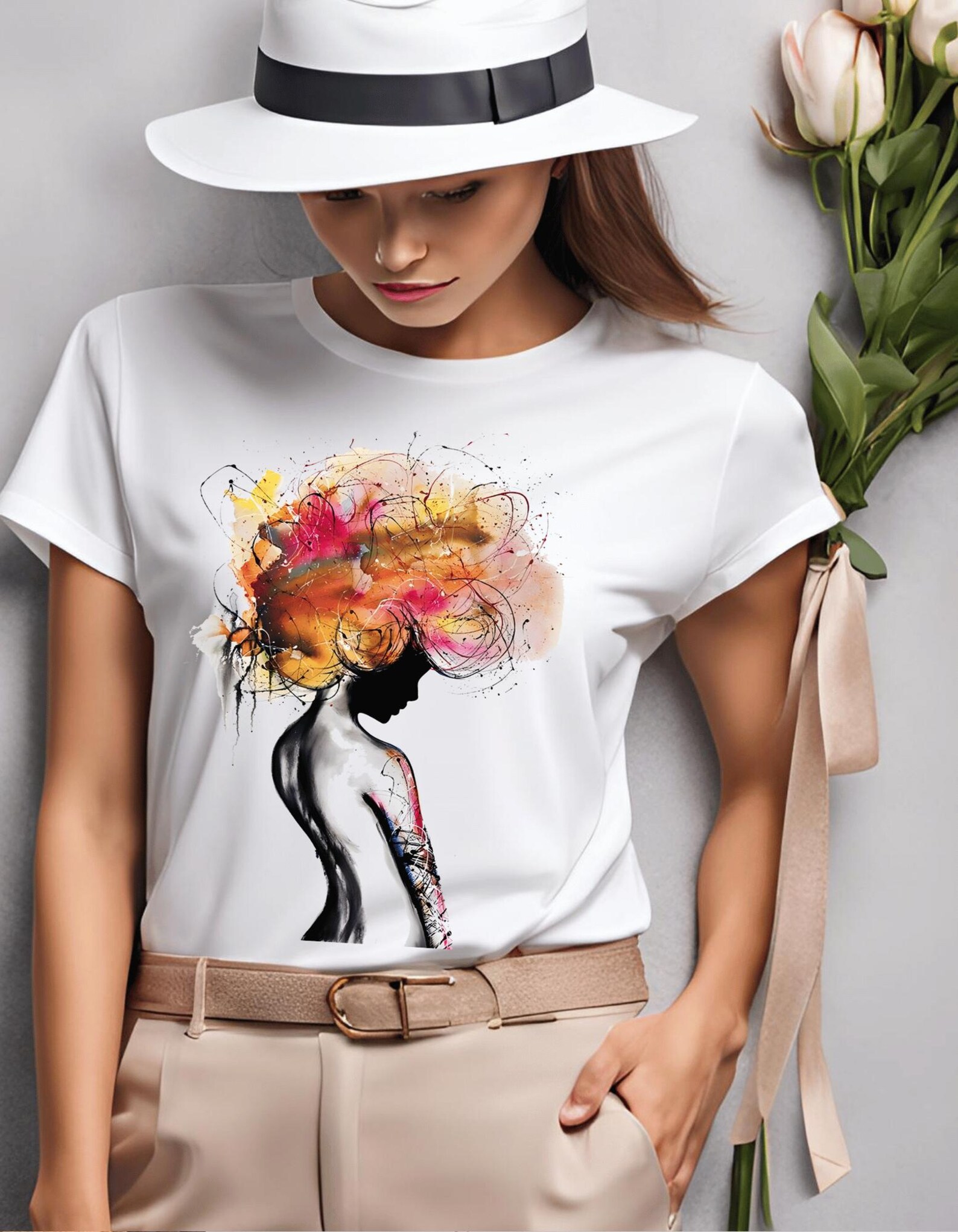 Abstract Woman Silhouette T-shirt – Colorful Artistic Ink Sketch Tee - Etsy