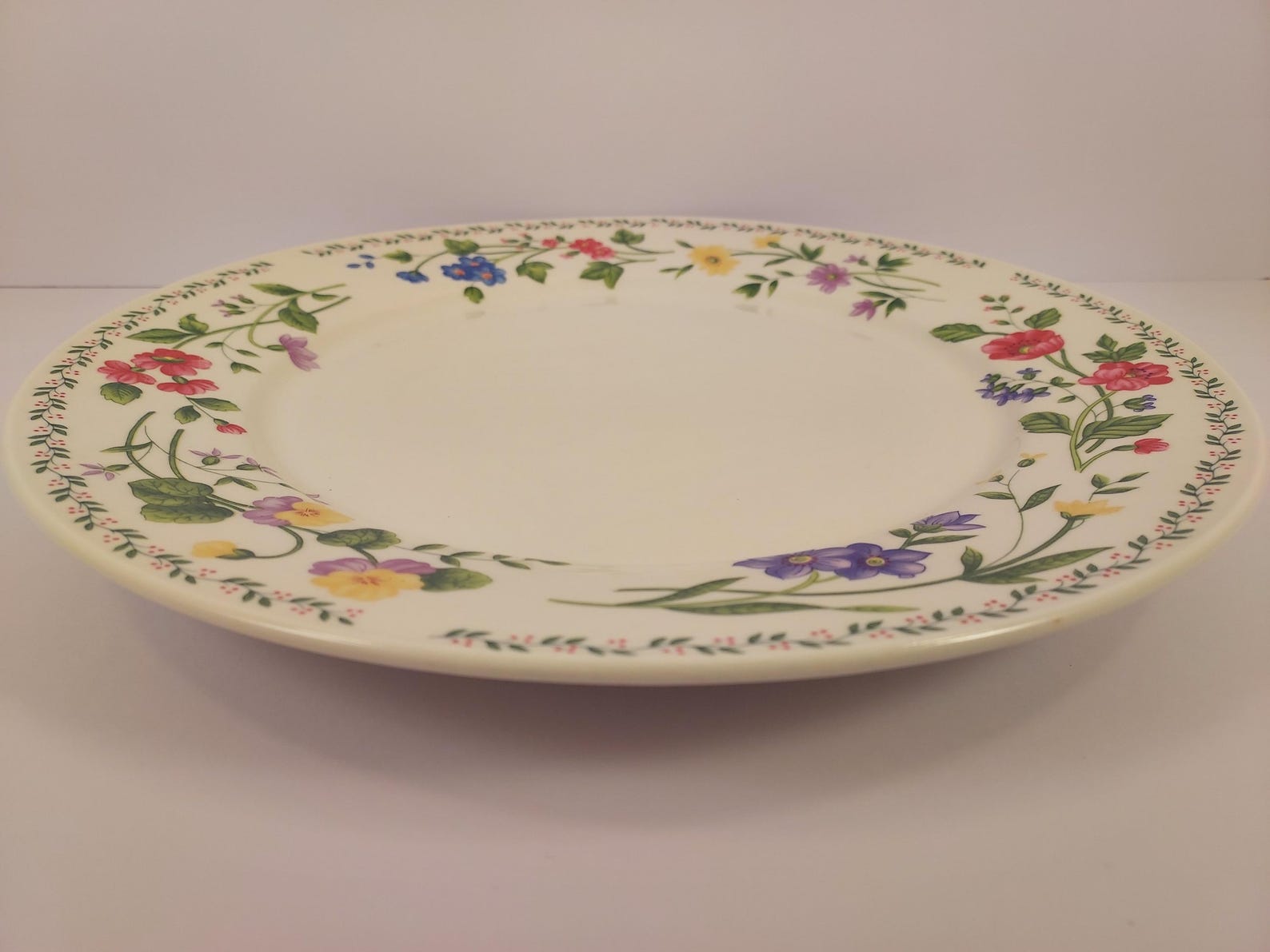 Farberware 12" Platter Stoneware English Garden Spring Serving Plate ...