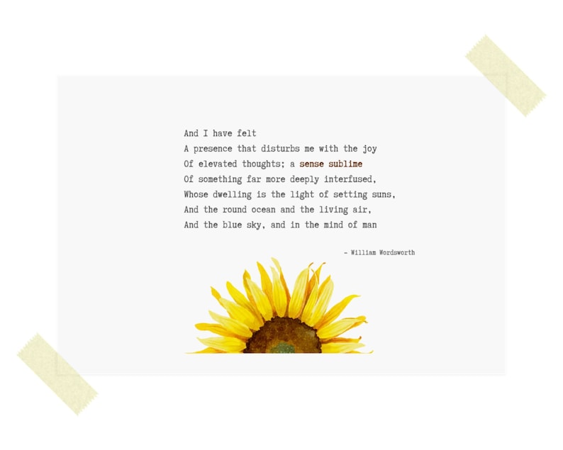 Printable Poetry Art Wordsworth Printable Poetry Watercolor Gift Home ...