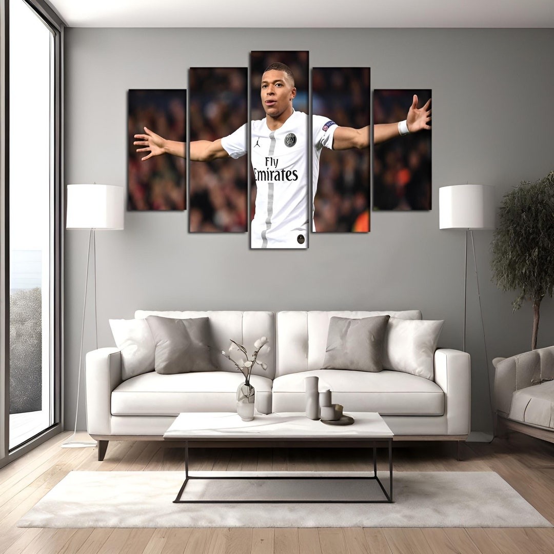 Kylian Mbappé Room Decor Stellar Split Canvas Wall Art Stunning Home ...