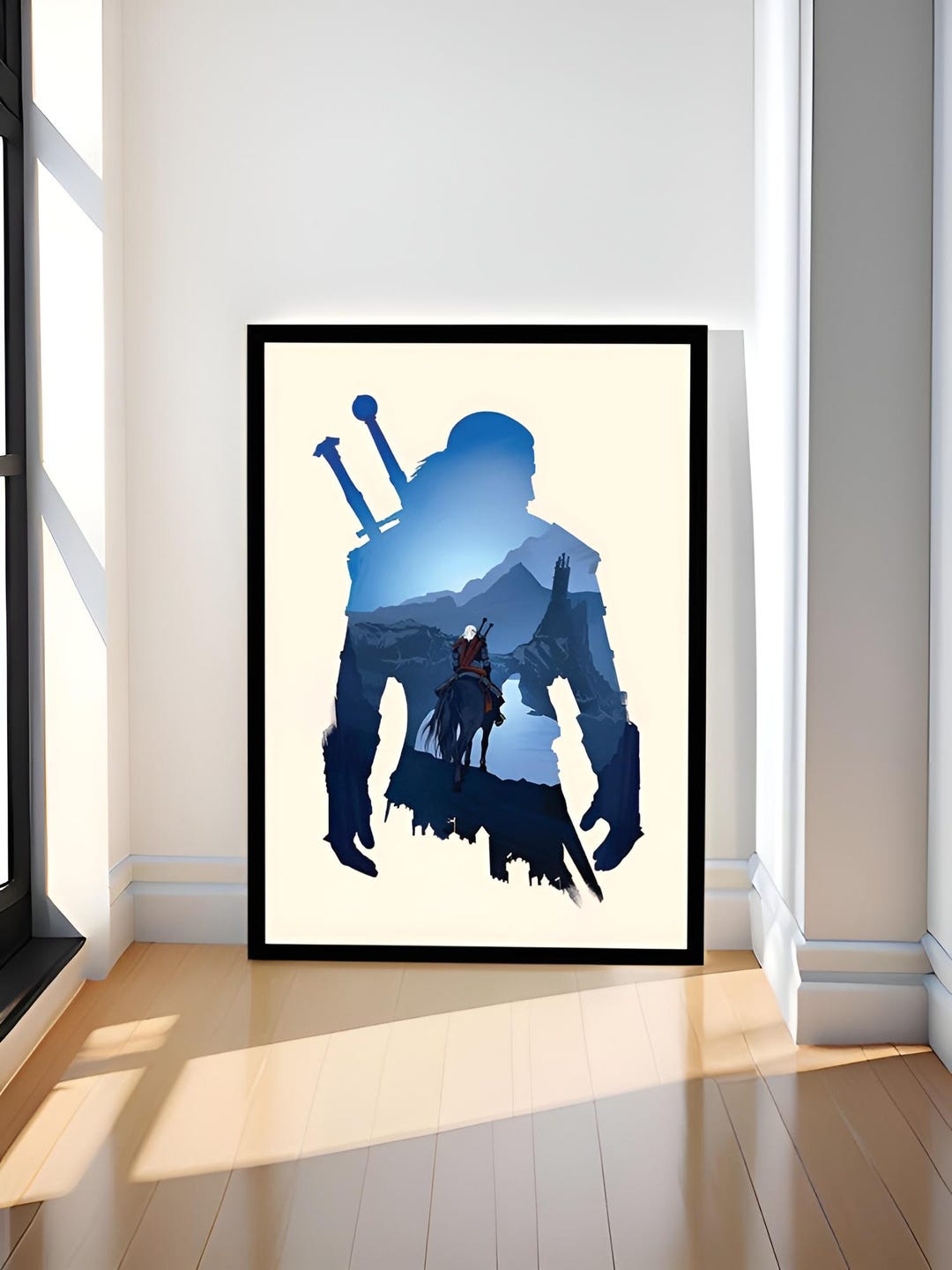 Monster Hunter & Sorceress Poster Epic Fantasy Duo Art Print Limited ...