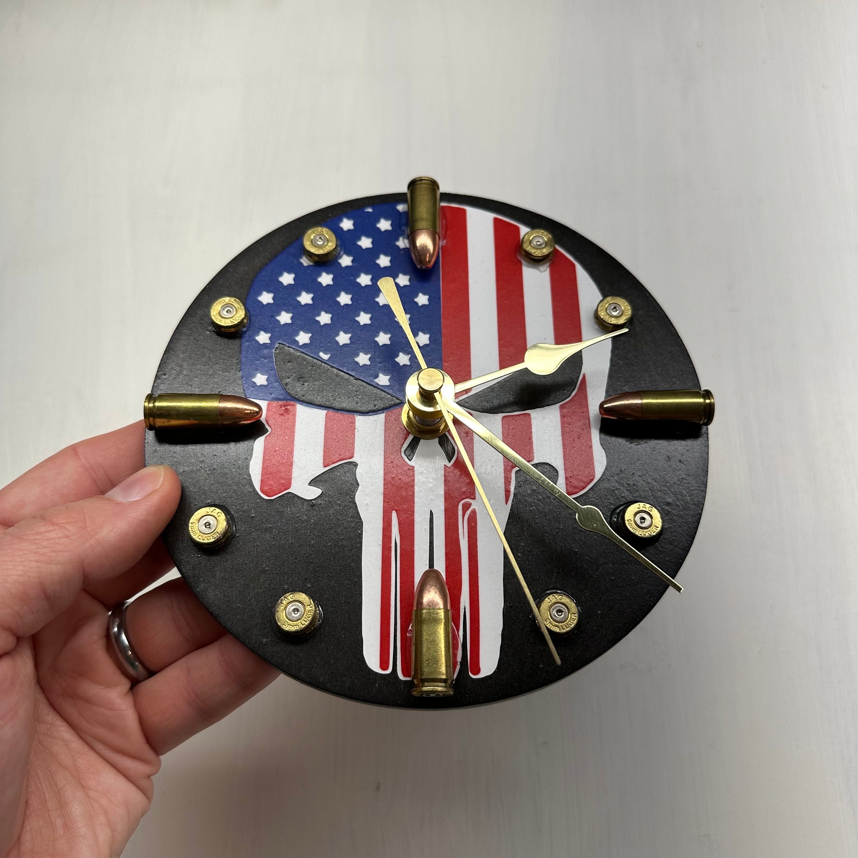 The Punisher American Flag 6 Inch Dummy/inert Bullet Wall Clock - Etsy