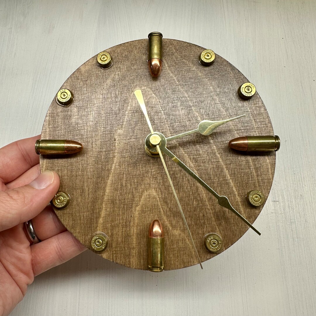 Plain Oak 6 Inch Dummy/inert Bullet Wall Clock - Etsy