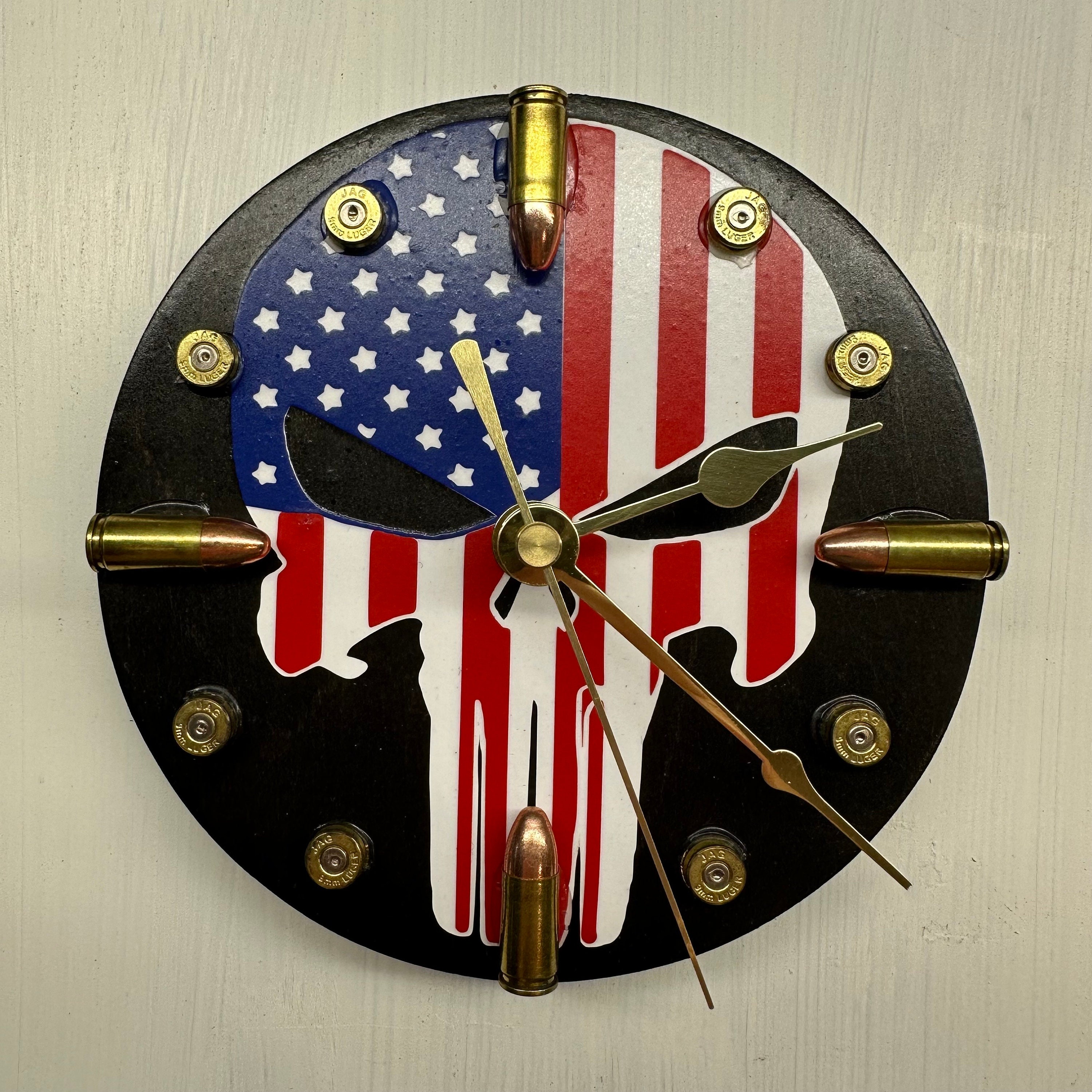 The Punisher American Flag 6 Inch Dummy/inert Bullet Wall Clock - Etsy
