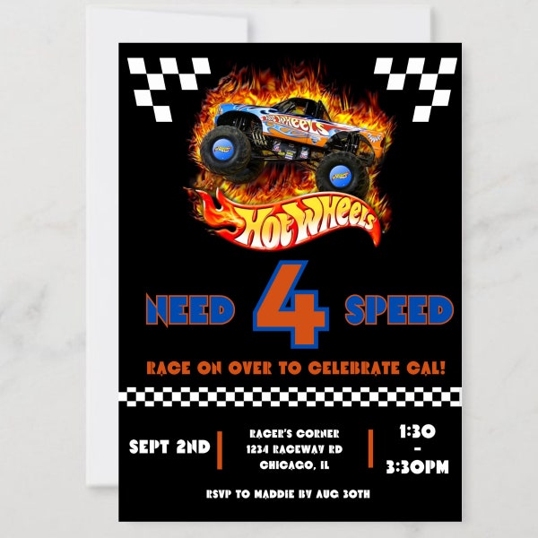 Speed Racer Birthday Invitation - Etsy