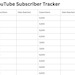 Youtube Subscriber Tracker | Printable Youtube Tracker - Etsy