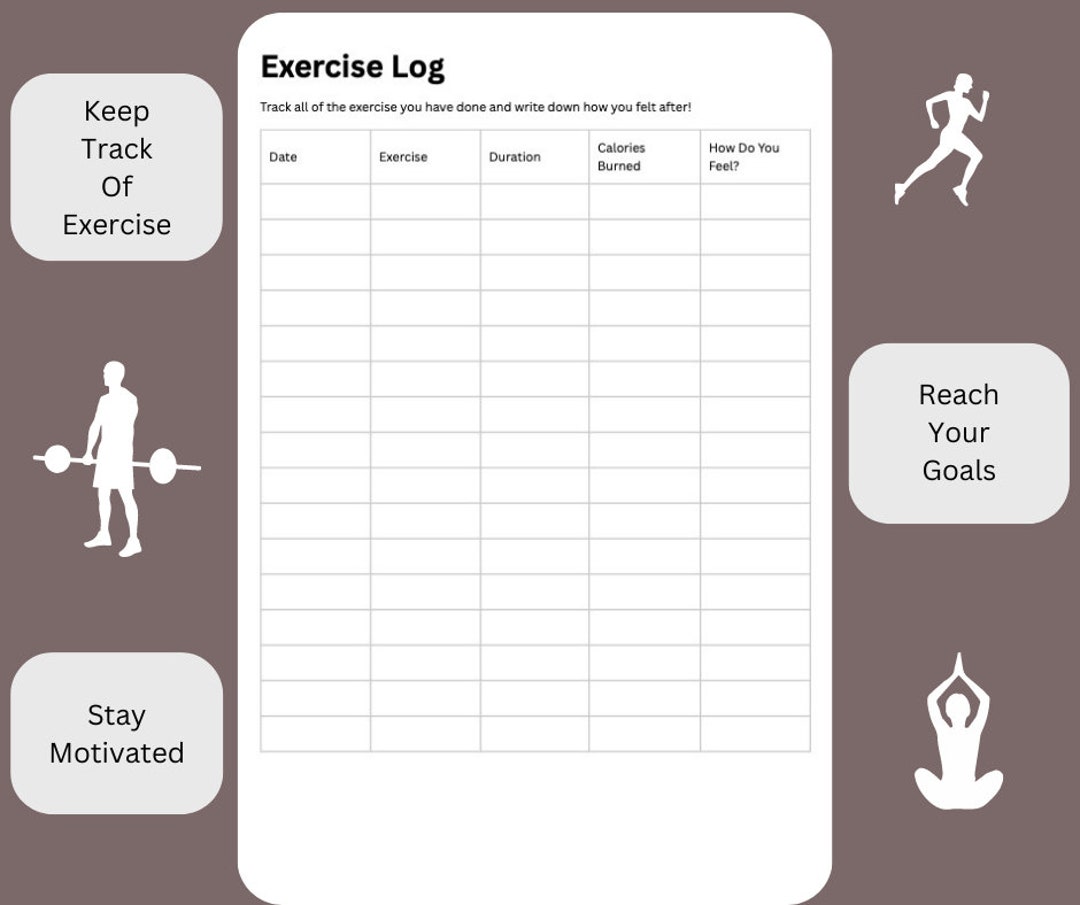 Workout & Exercise Log Workout and Exercise Tracker - Etsy
