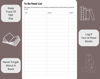 To Be Read (TBR) List - Etsy
