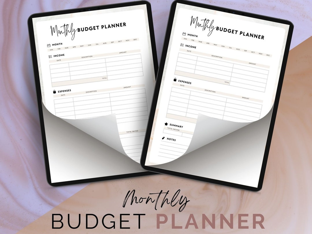Monthly Printable Budget Workbook, Financial Wellness, Budgeting Kit ...
