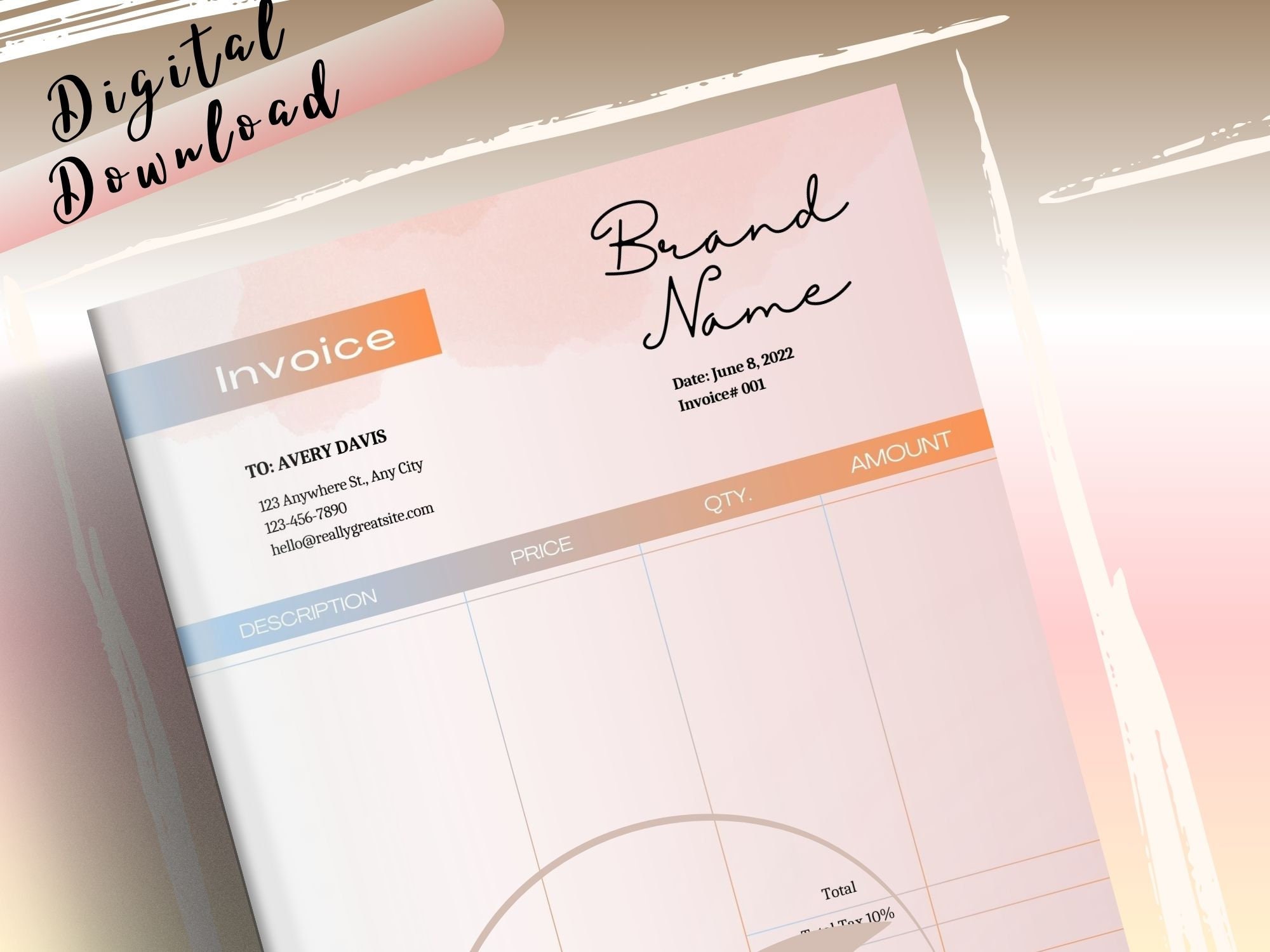 Bright Stylish Invoice, Invoice Billing Templates, Modern Invoice ...