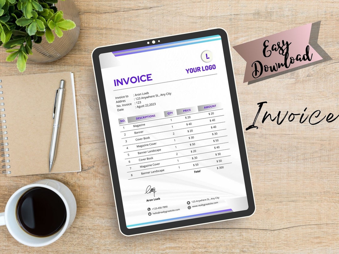 Printable Invoices, Digital Invoice Templates, Professional Billing ...