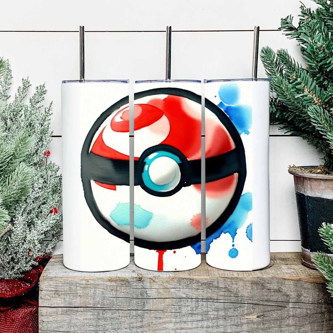 Pokeball - Cartoon Anime Inspired - 20oz, 12oz, Tumbler Wrap - DIGITAL ...