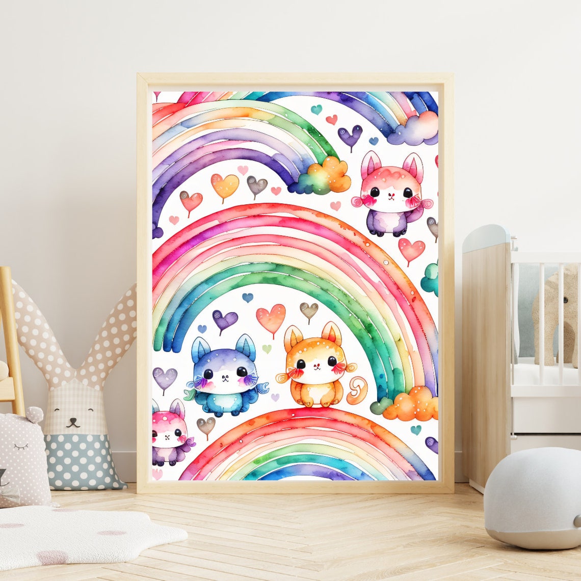 Rainbow Madness Digital Print Wall Decor Patterns Etsy