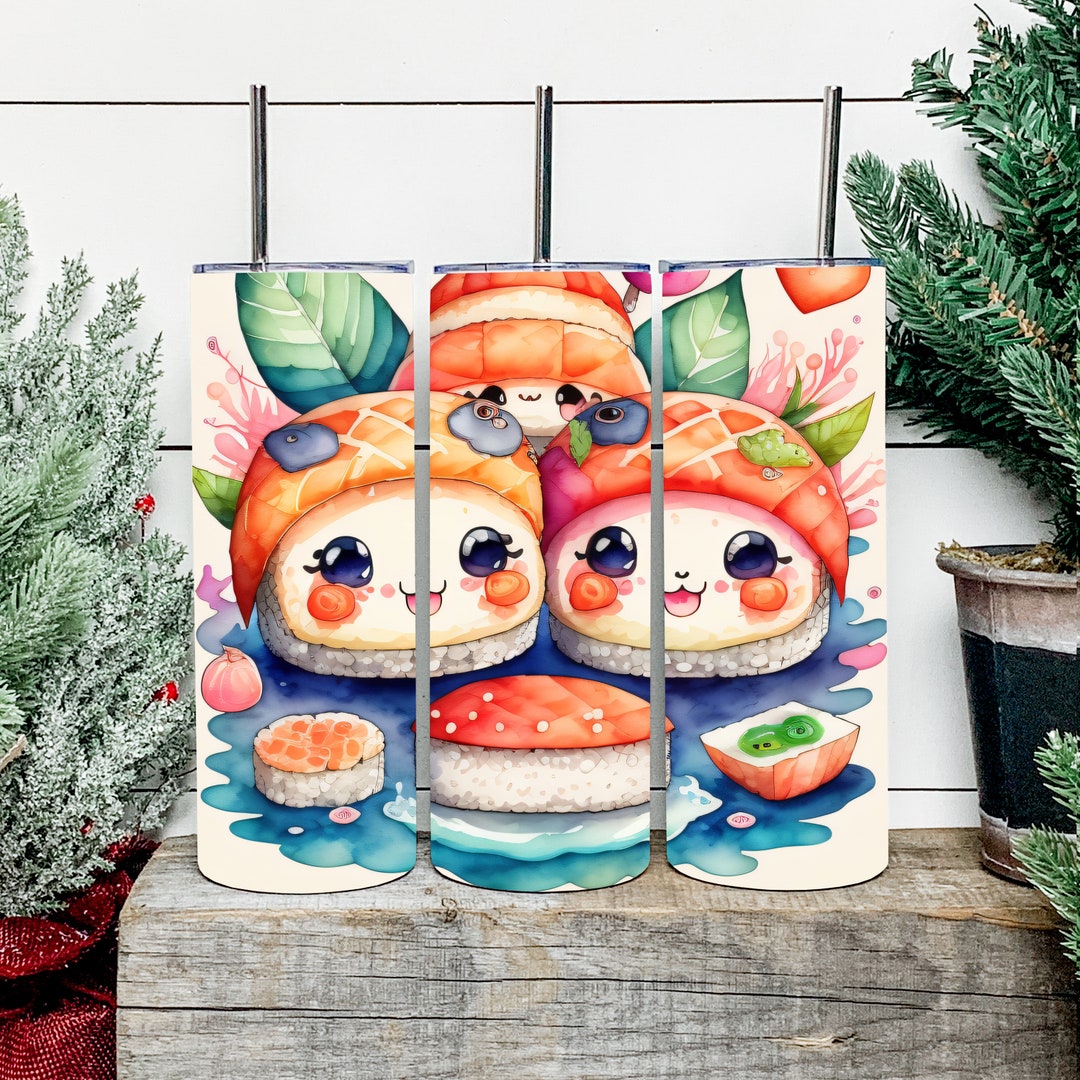 Chibi Sushi - 20oz, 12oz, Tumbler Wrap - DIGITAL PRINT - Etsy